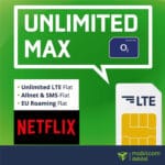 o2 Free Unlimited Max (unbegrenzt LTE) + Netflix Premium + 25€ Amazon ...