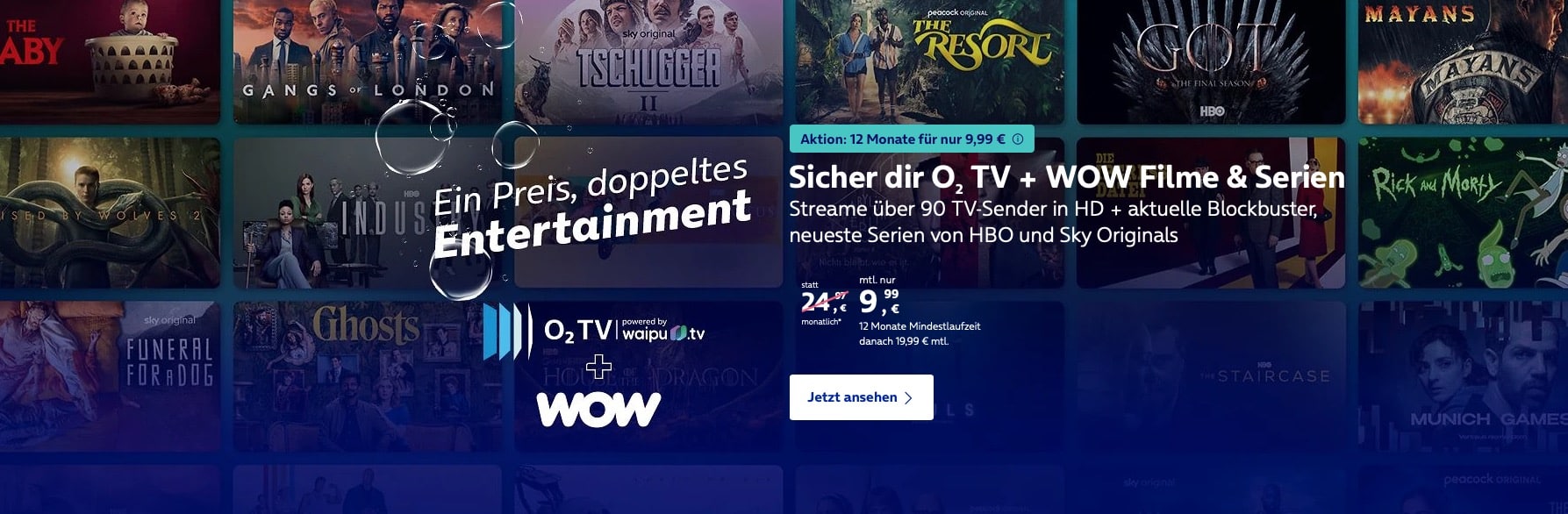 🔵 o2 TV L (waipu.tv Premium) für 9,99€ mtl. + 1 Jahr WOW-TV (Sky ...