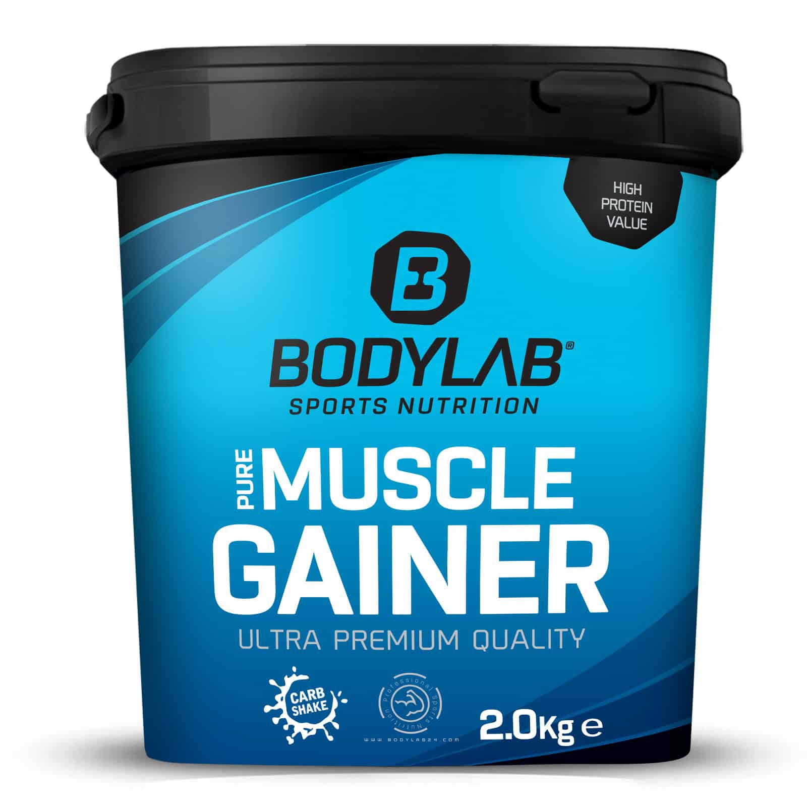 2kg Pure Muscle Gainer von Bodylab 🏋️ Milcheiweißmatrix mit 40g Eiweiß & 33g Kohlenhydrate ...