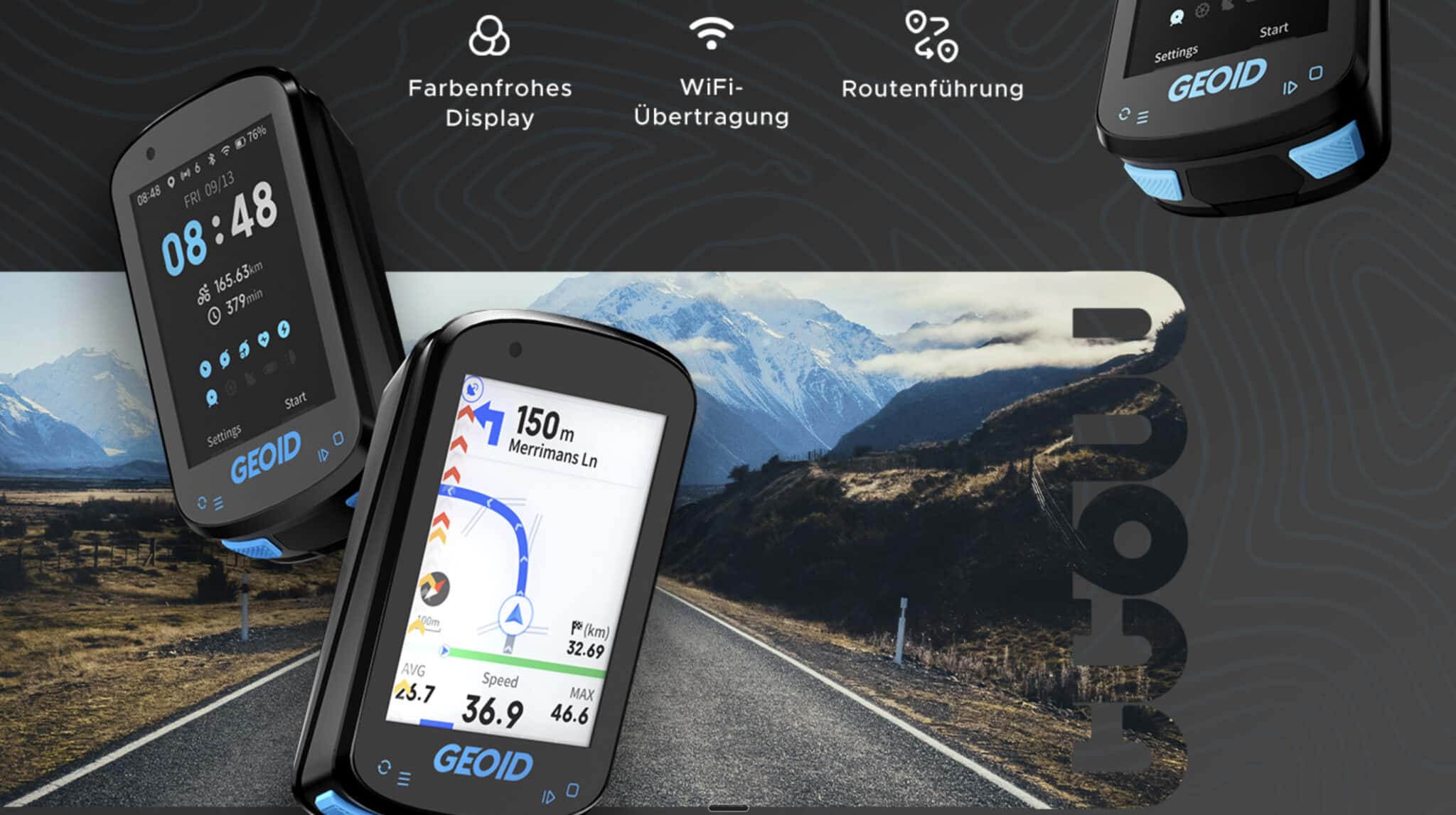 Geoid CC600 GPS Fahrradcomputer (2,4"-Farbdisplay, Tacho, Navigation ...