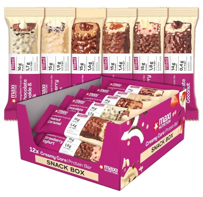 MaxiNutrition Creamy Core Bar MIX BOX (12 Riegel, 6 Sorten) - MyTopDeals
