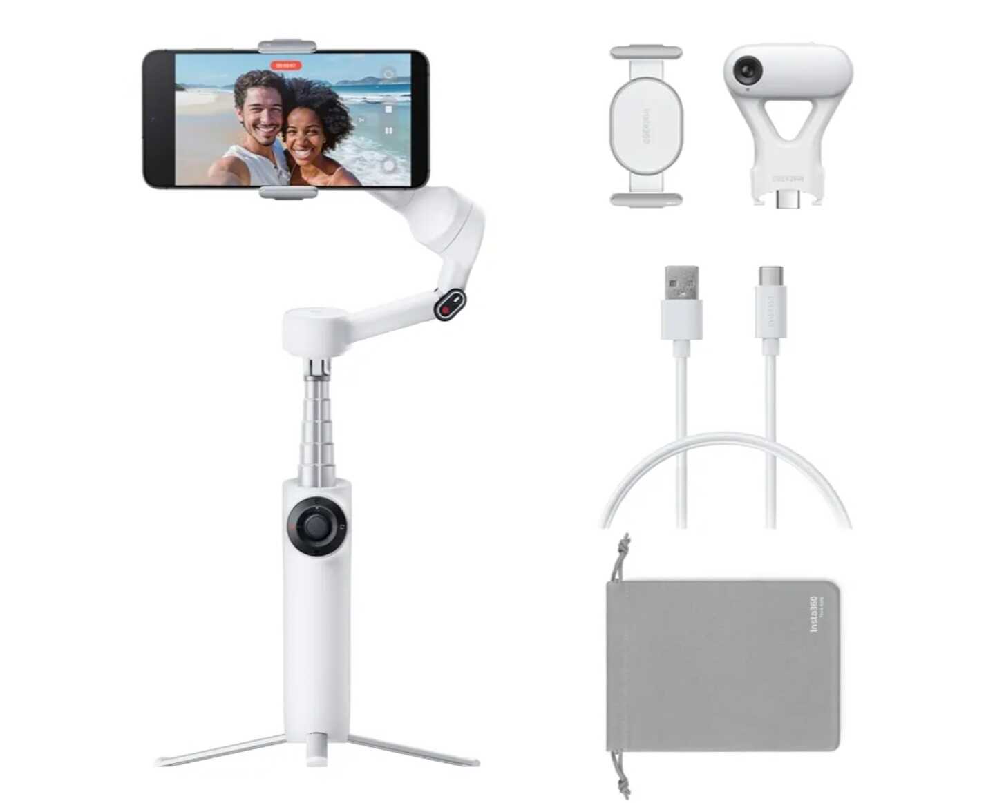 Insta360 Flow 2 Plus KI-Tracker-Bundle weiß oder grau, KI Tracking - MyTopDeals